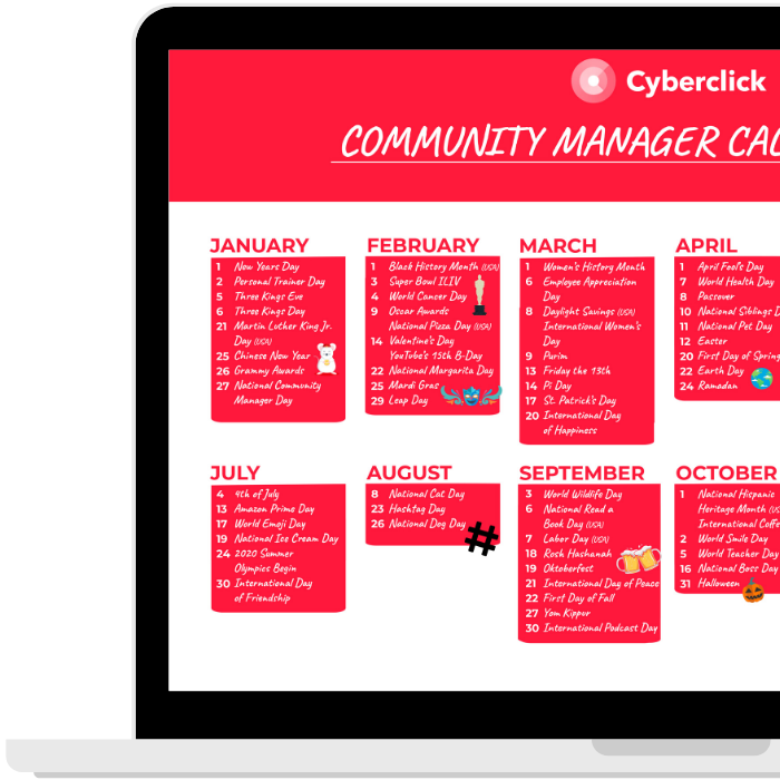 2020 Community Manager Calendar [free calendar]