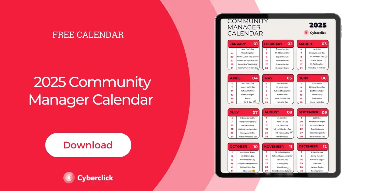 Community Manager Calendar 2025 – Cyberclick